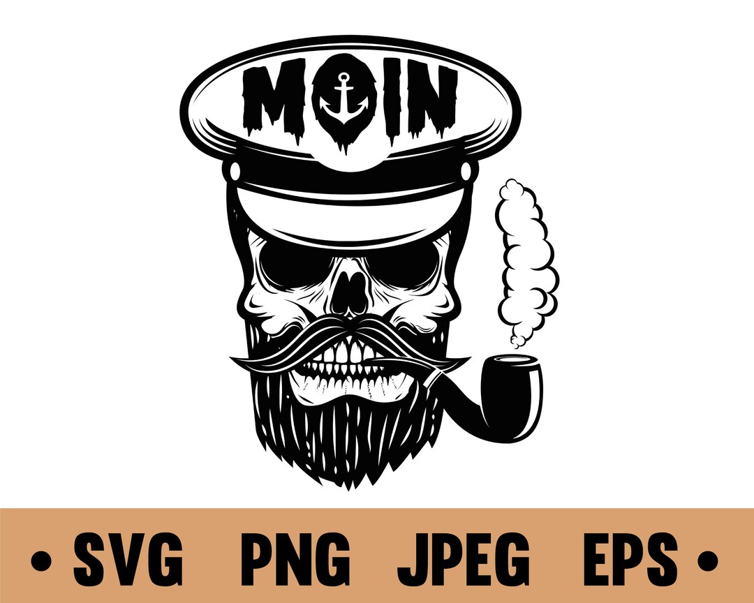 Captain Skull Pirate Halloween Svg, Sea Pirate Captain Skull Png ...