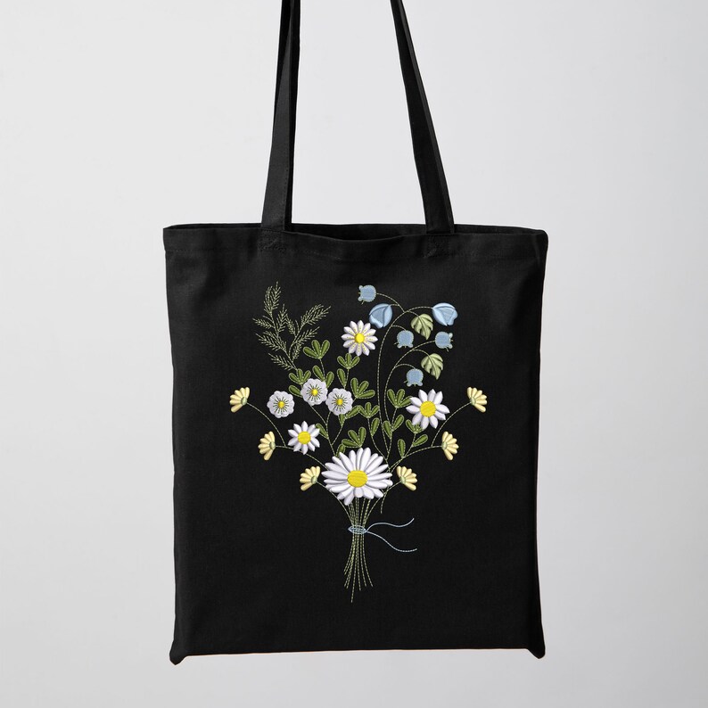 Wedding Flowers Bouquet Embroidery, Wildflowers Embroidery Design ...