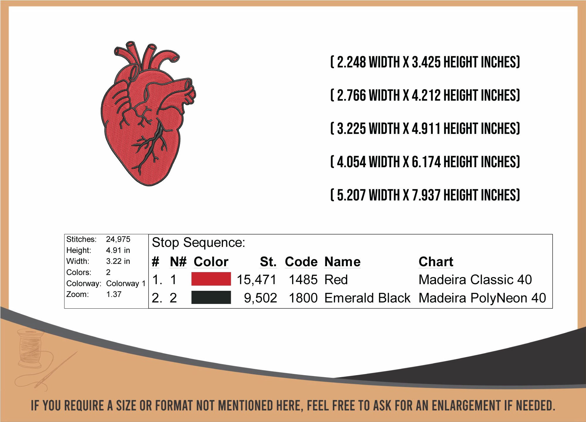 Anatomical Heart Embroidery Design, Human Heart Machine Embroidery ...