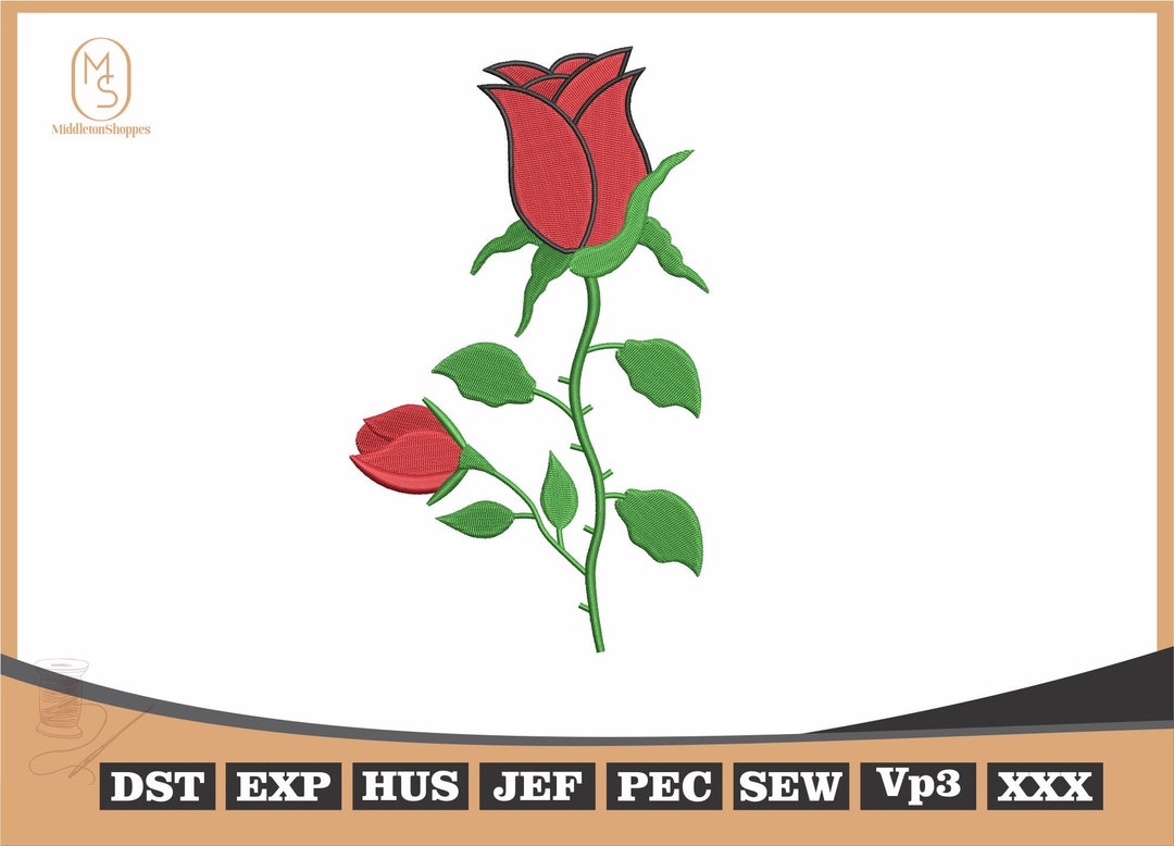 Rose Embroidery Design, Machine Embroidery Mini Rose Flower Applique ...