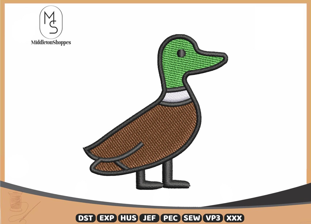 Cute Duck Embroidery Designs, Mallard Duck Machine Embroidery, Mini ...