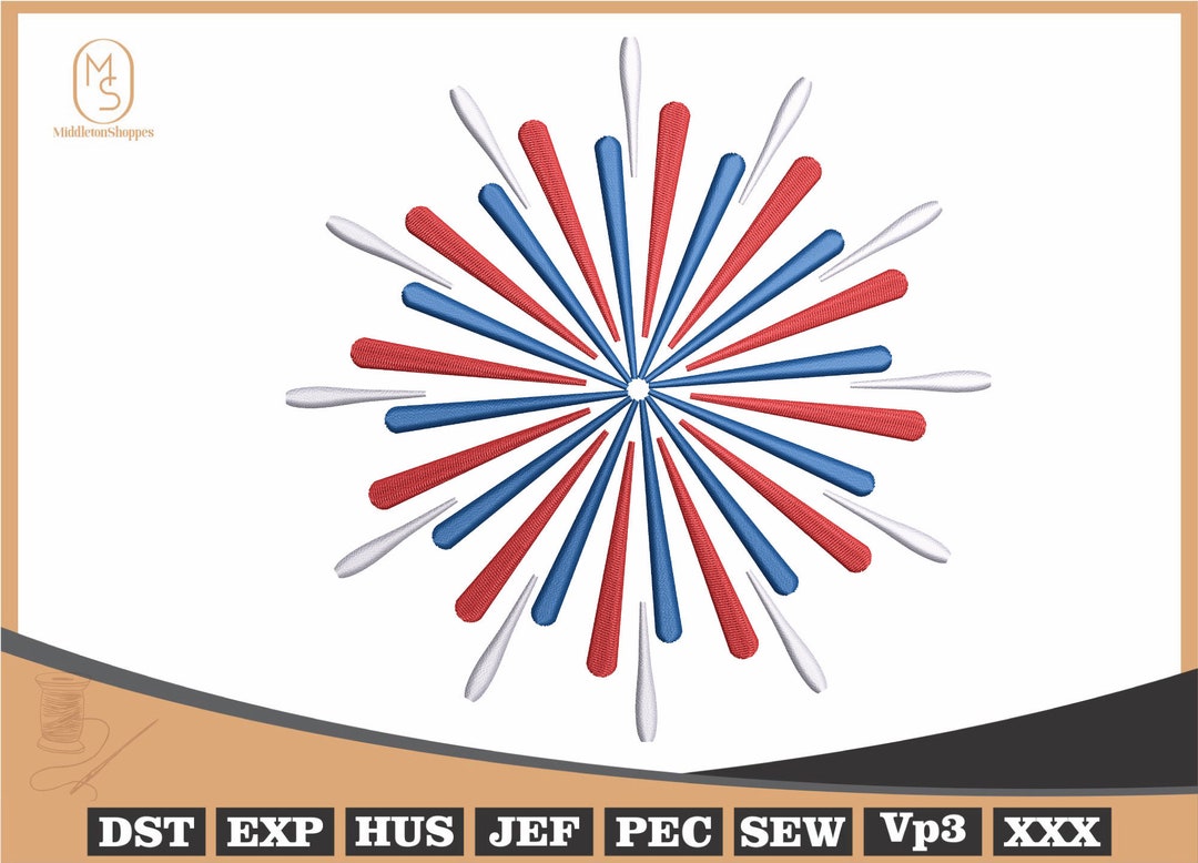 4th of July Sparklers Machine Embroidery Design, Independence Day ...