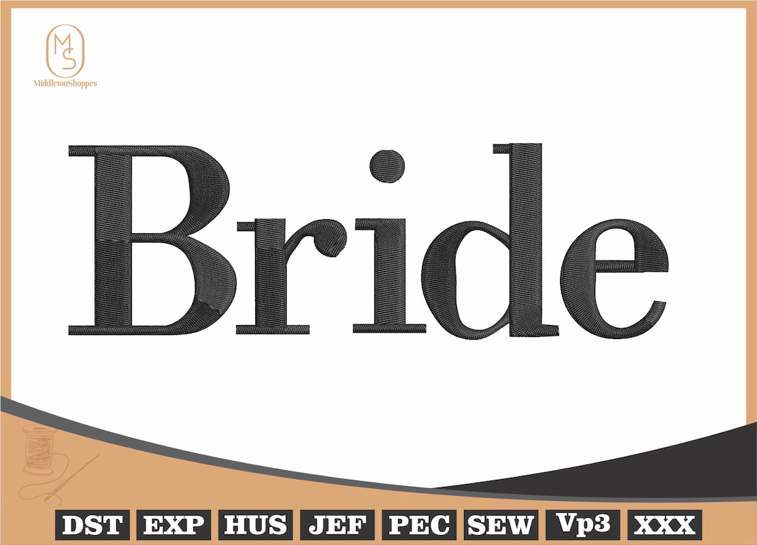 Bride Name Machine Embroidery, Wedding Designs Machine Embroidered File ...