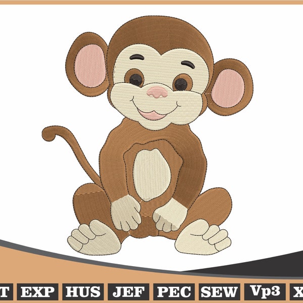 Monkey Embroidery - Etsy