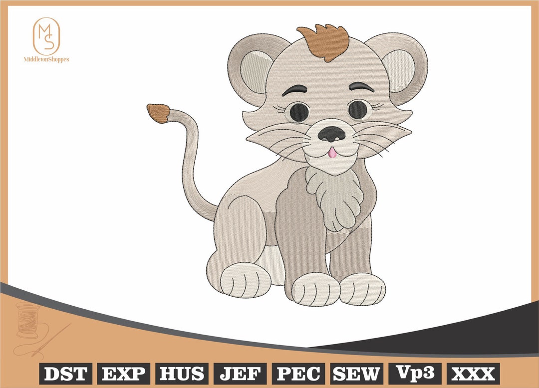 Cute Lion Embroidery Design, Baby Lion Machine Embroidery, Safari ...