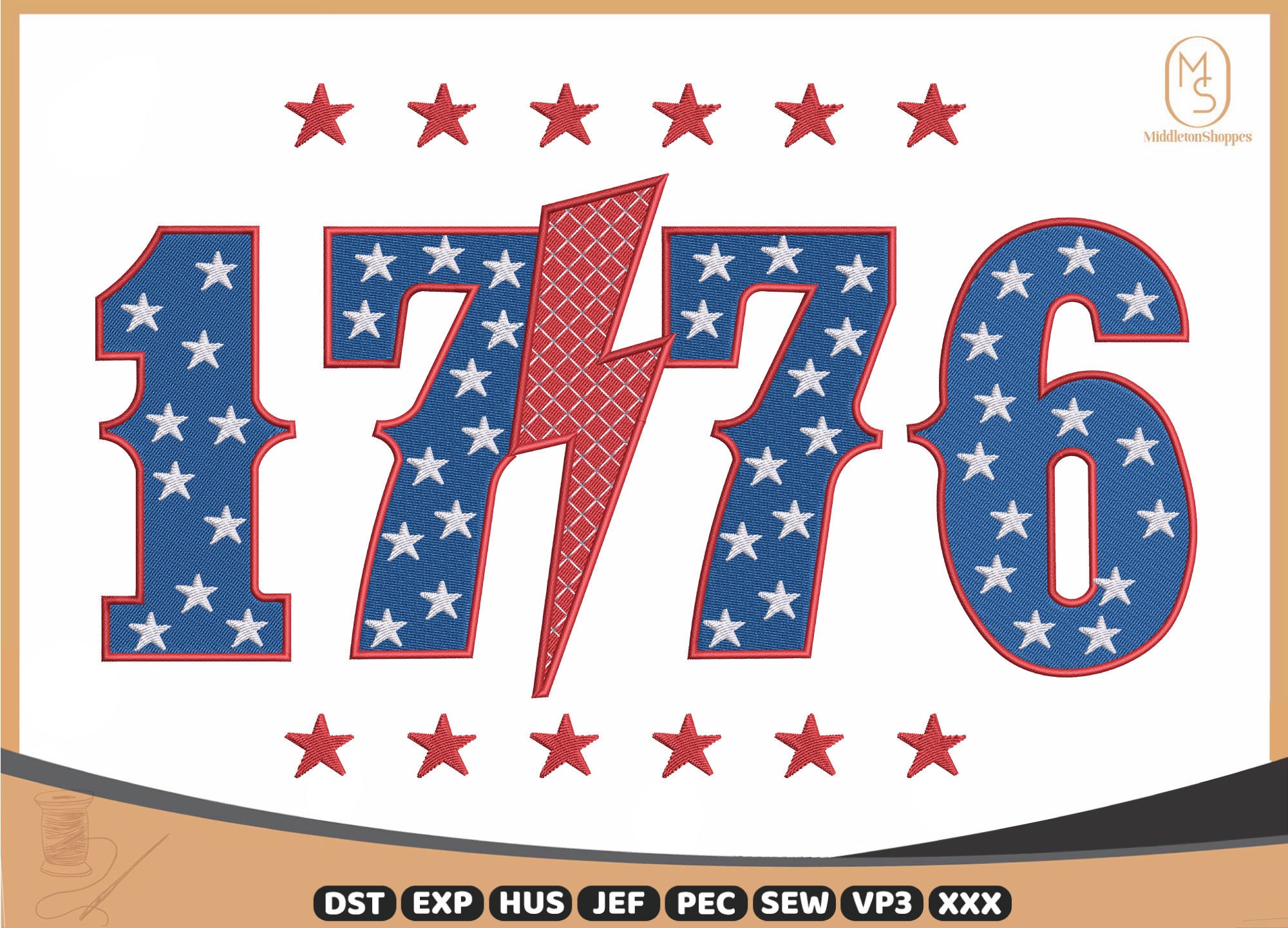 1776 Usa Machine Embroidery Design, 4th of July Independence Day ...