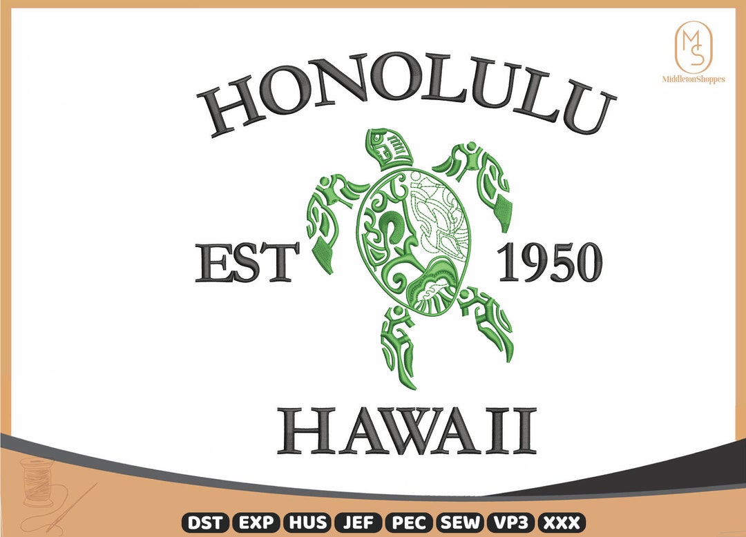 Honolulu Hawaii Embroidery, Hawaii Monogram Machine Embroidered ...