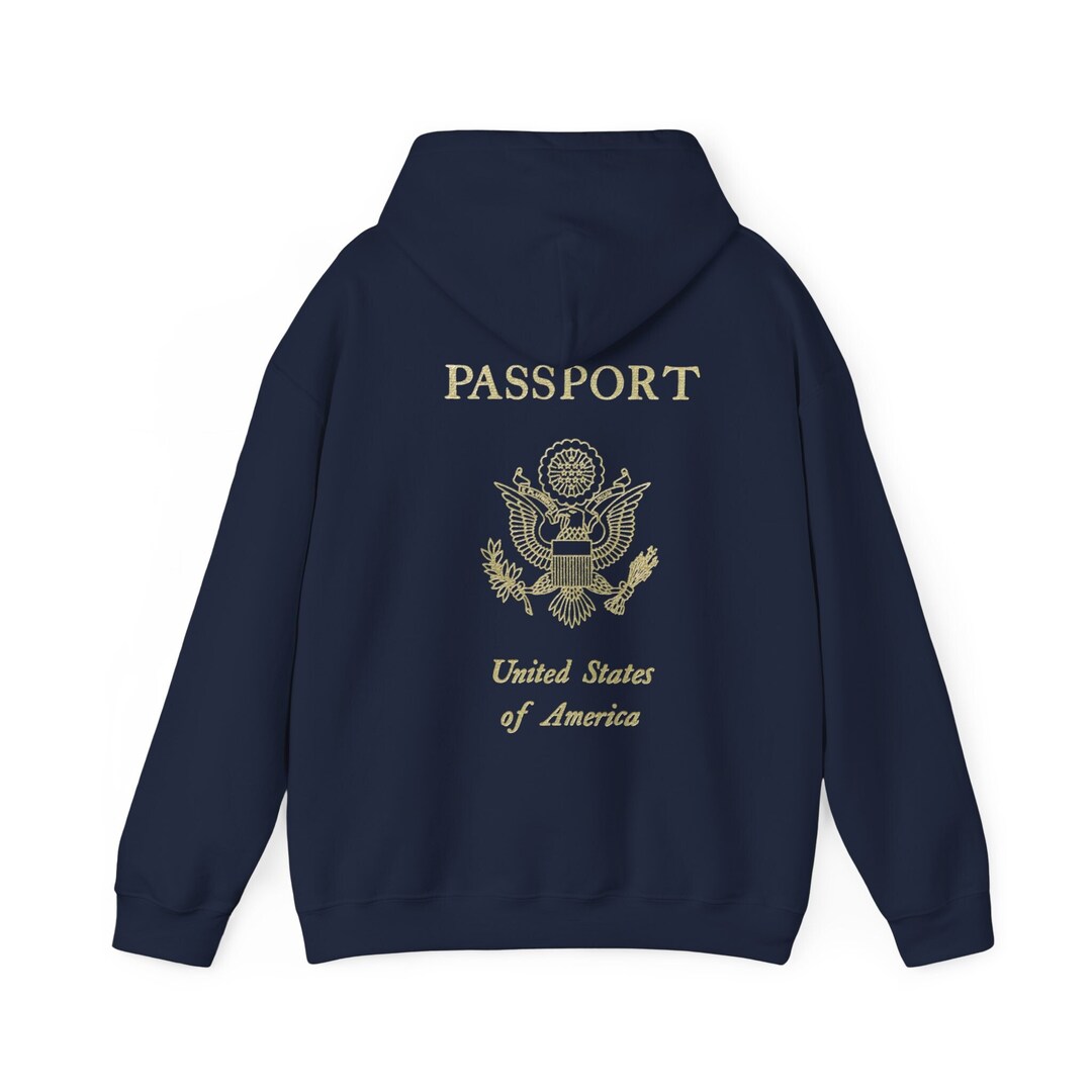Usa United States Of America Passport Hooded Sweatshirt Travel Hoodie