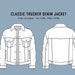 Classic Denim Trucker Jacket Flat - Technical Drawing in Adobe ...