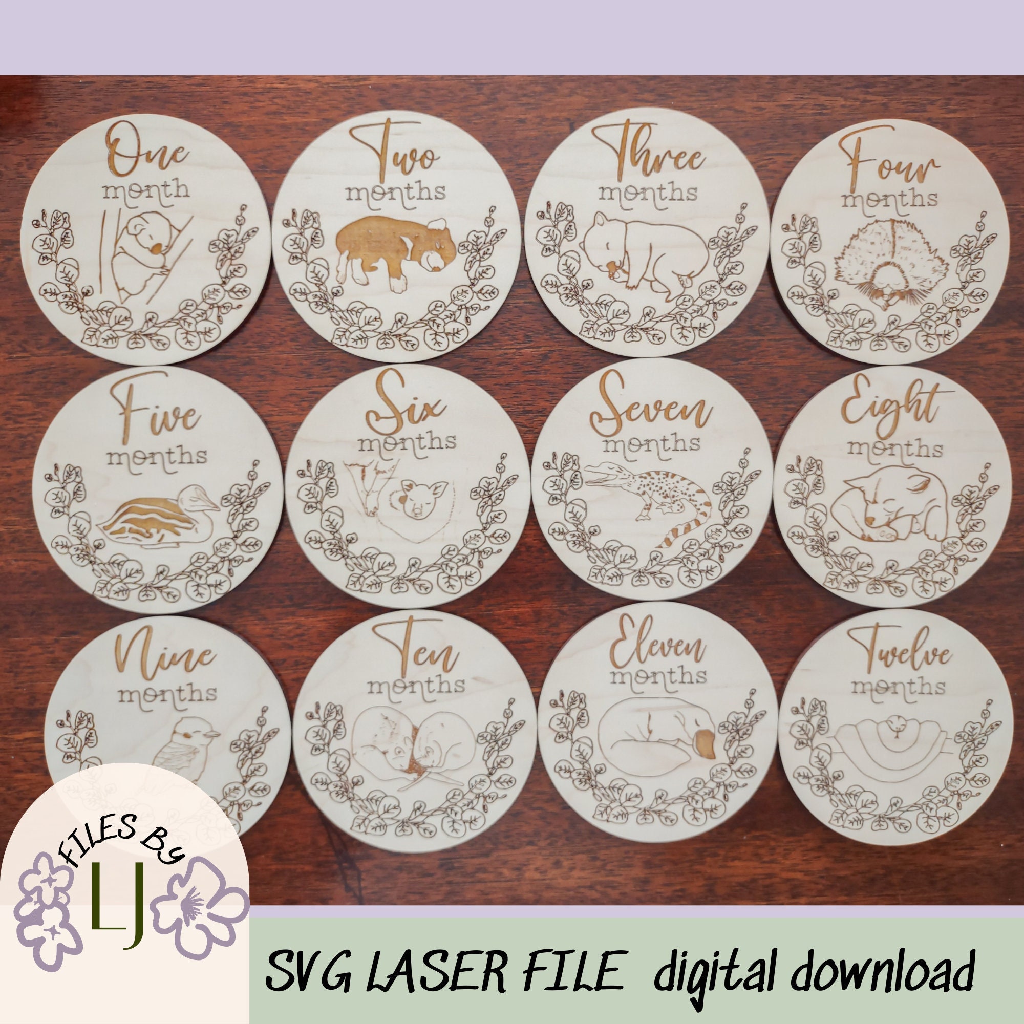 SVG Australian Animal Milestone Markers Baby Photo Props Aussie Animals ...