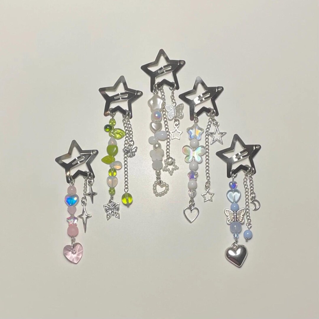 Fantasia Hair Clips, Handmade Beaded Hair Accessories, Y2k, Pins ...