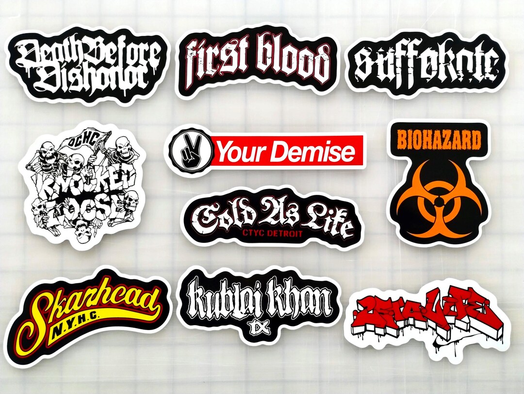 Paquete de pegatinas de hardcore, punk y metal (10 pegatinas), SET de 3 ...