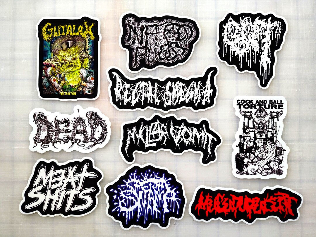 Grindcore Sticker Pack (10 Stickers) SET 6 Vinyl Decals Pornogrind ...