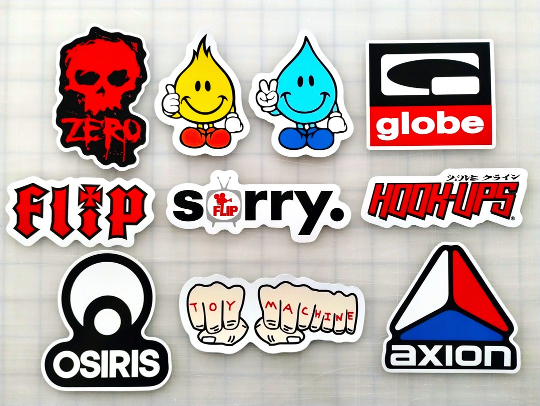Skateboard Sticker Pack 10 Stickers SET 3 Reproduction Vinyl Decals ...
