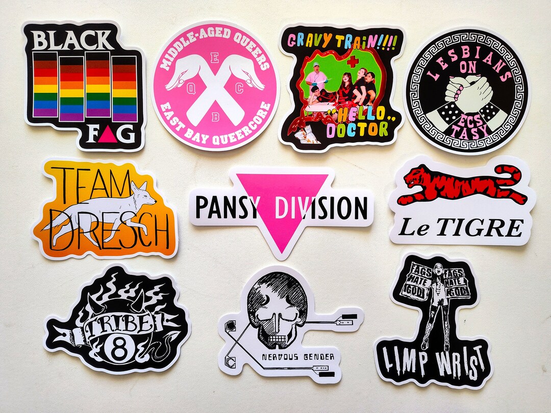 Queercore / Punk Sticker Pack (10 Stickers) SET 1 Vinyl Decals Rock ...