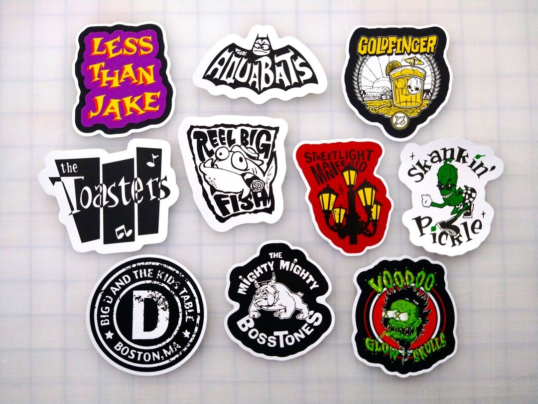 3rd Wave Ska / Punk Sticker Pack 10 Stickers SET 1 Vinyl Decals Reggae Skinhead Oi Emo Skate 2 ...