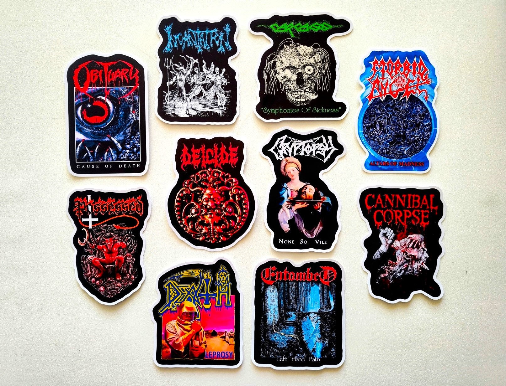 Death Metal Sticker Pack 10 Stickers Set 9 - Etsy
