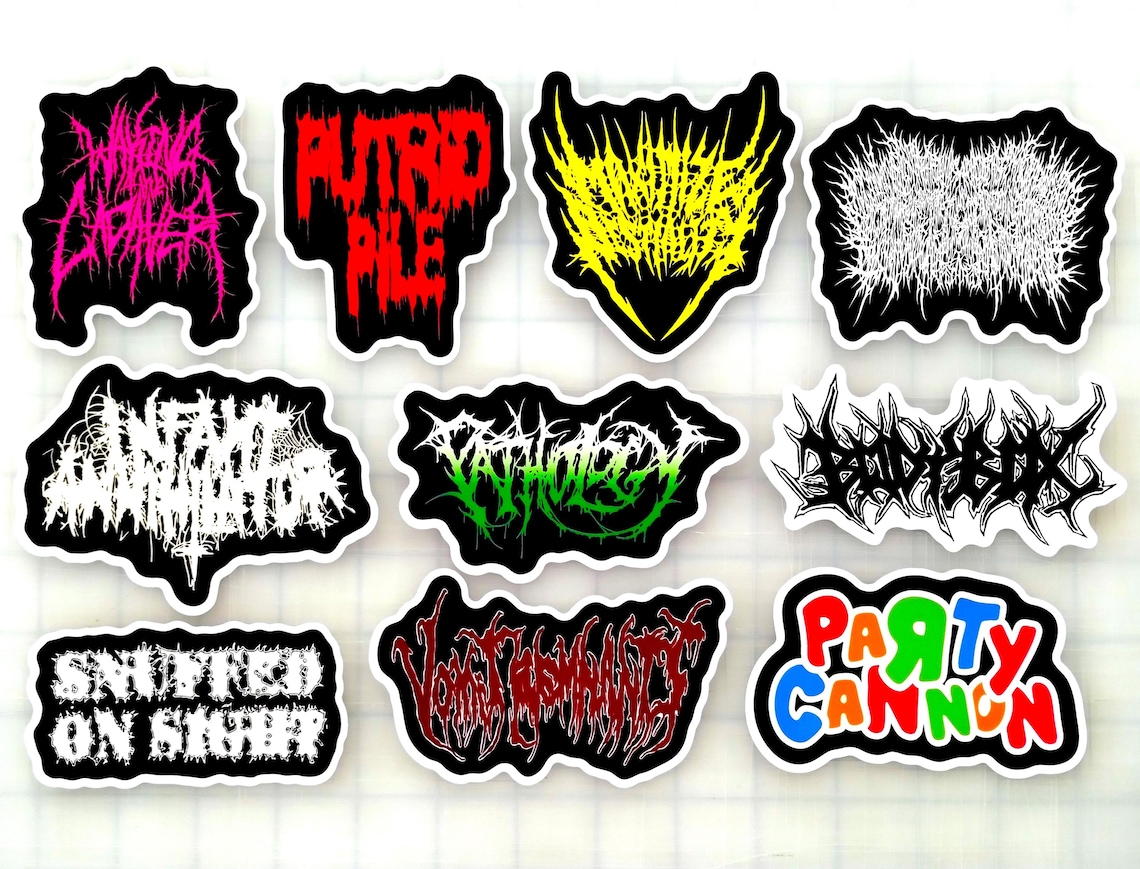 Slam Metal / Brutal Death Metal Sticker Pack (10 Stickers) SET 2 Vinyl ...