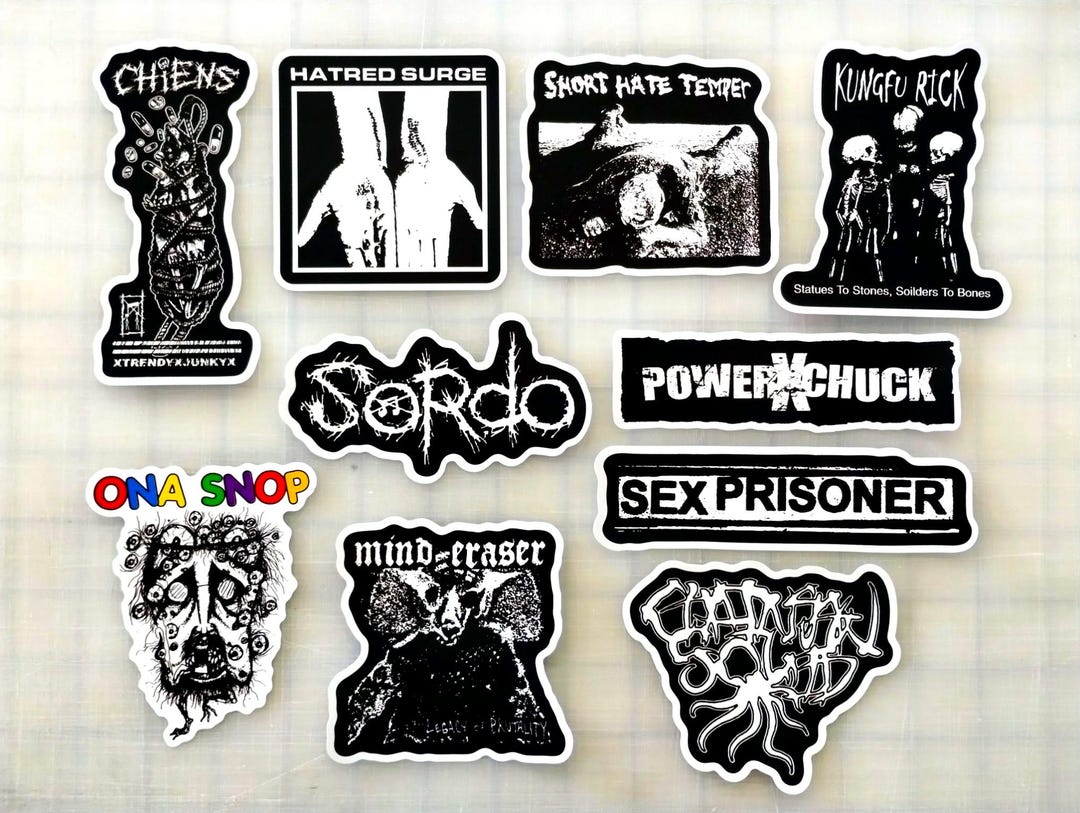 Powerviolence / Fastcore Sticker Pack (10 Stickers) SET 4 Vinyl Decal ...