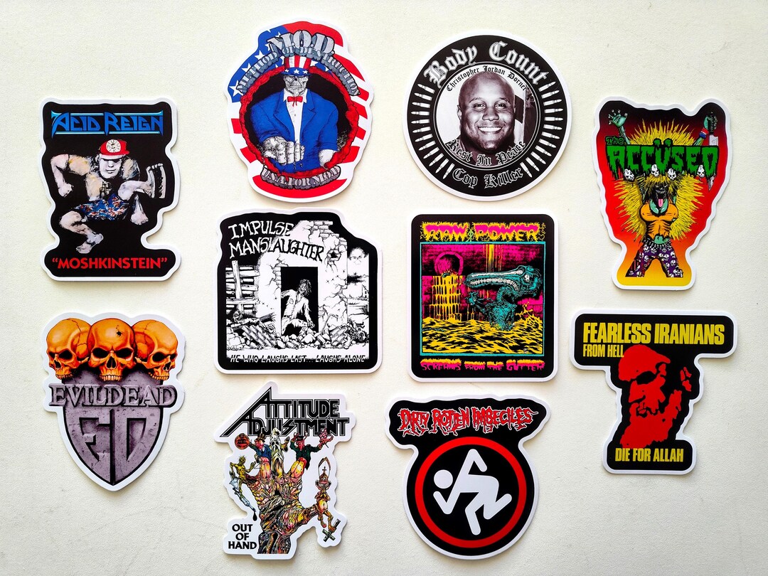 Thrash Metal Sticker Pack 10 Stickers Set 4 Crossover Punk Crust ...