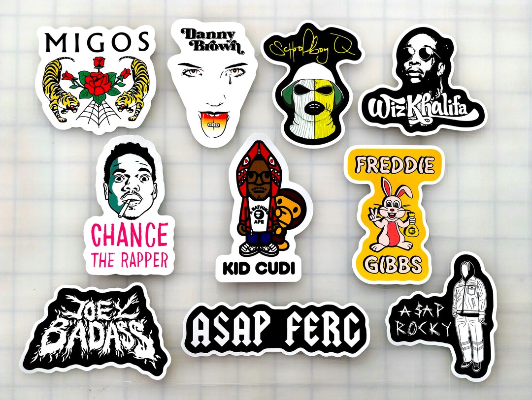 Modern Hip-hop Sticker Pack (10 Stickers) Set 6 Vinyl Decals Rap Trap ...