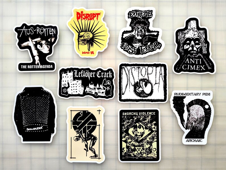 Crust Punk Sticker Pack 10 Stickers SET 18 - Etsy