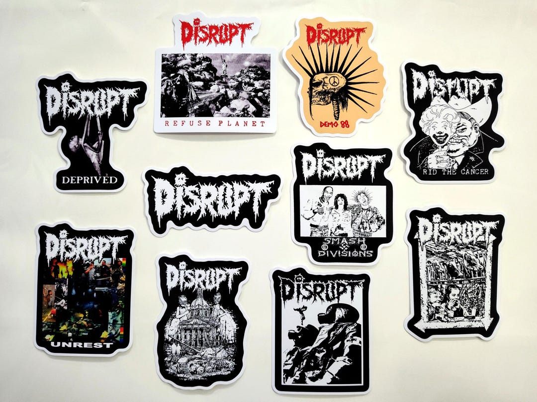 Disrupt / Crust Punk Band Sticker Pack (10 Stickers) Hardcore D-beat ...