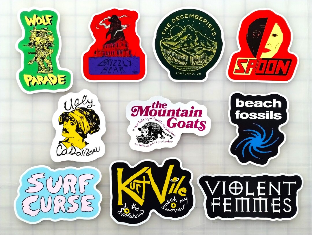 Indie Rock Sticker Pack 10 Stickers Set 6 - Etsy