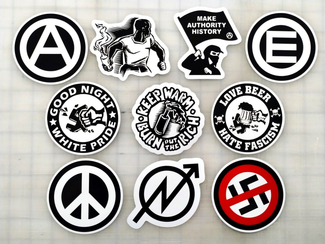 Anarchist Sticker Lot 10 Stickers SET 4 Vinyl Decals Anti Government ...