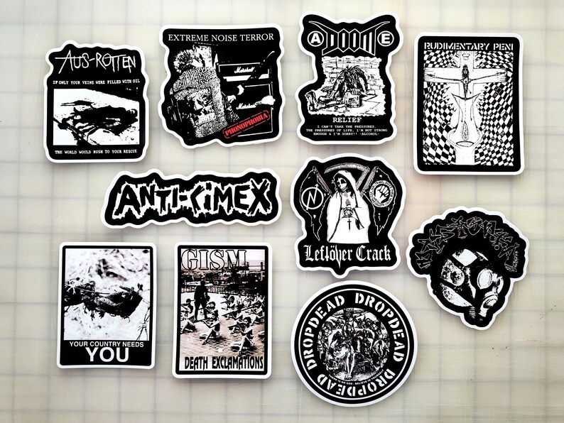 Crust Punk Sticker Pack 10 Stickers SET 25 - Etsy