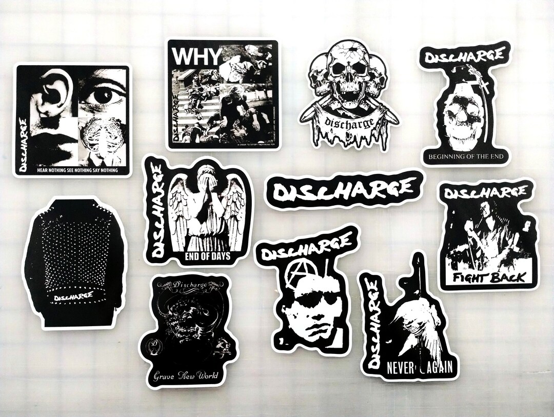Discharge / D-beat / Crust Punk Band Sticker Pack 10 Stickers Vinyl ...
