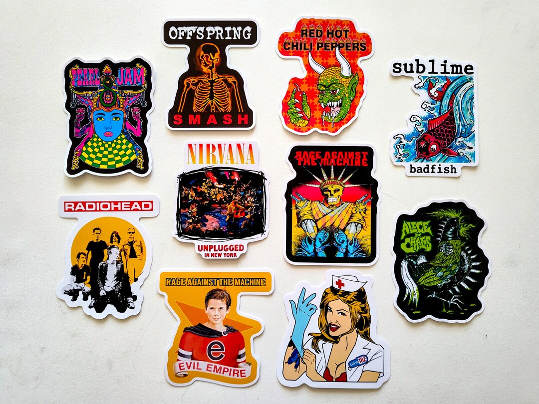 90's Alternative Sticker Pack 10 Stickers SET 17 Vinyl Decals Grunge ...