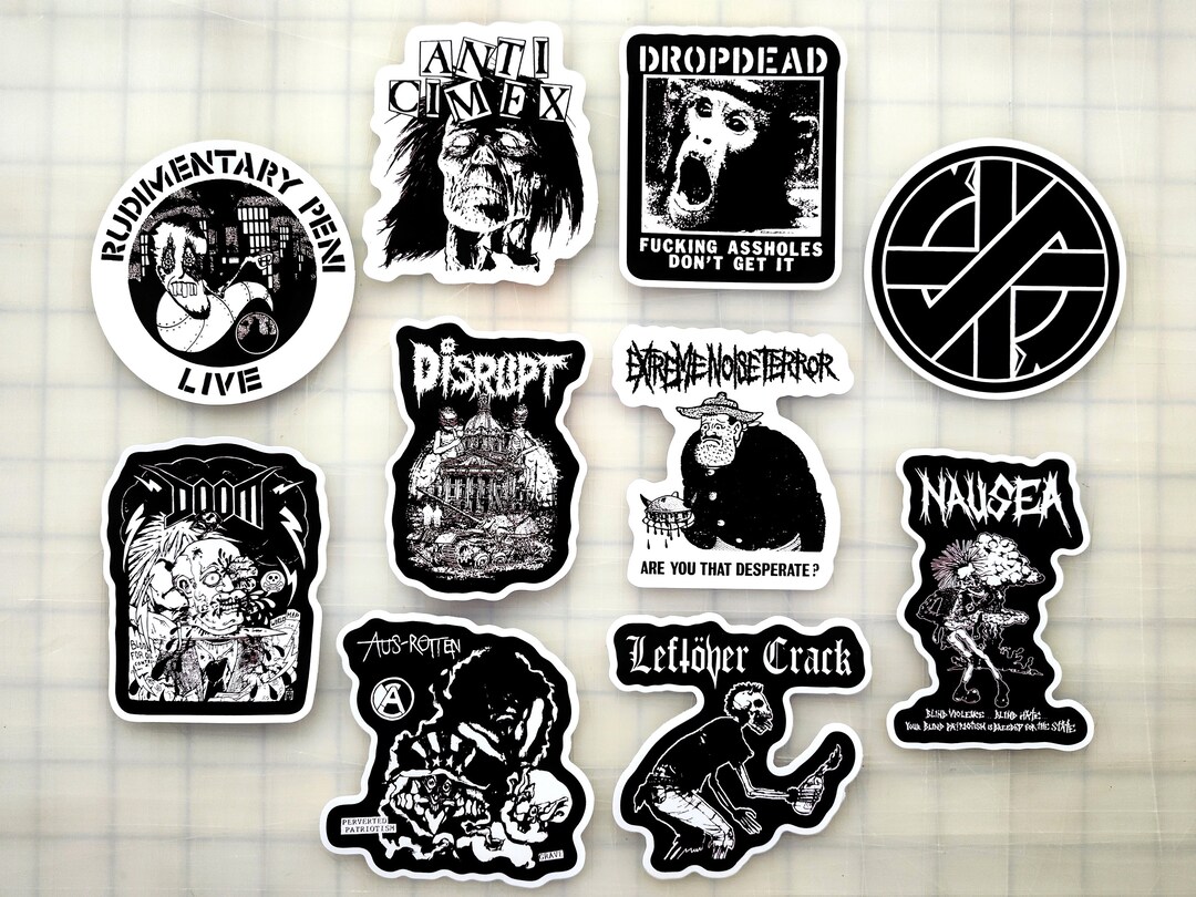 Crust Punk Sticker Pack 10 Stickers SET 16 Vinyl Decals Anarcho Crusty ...