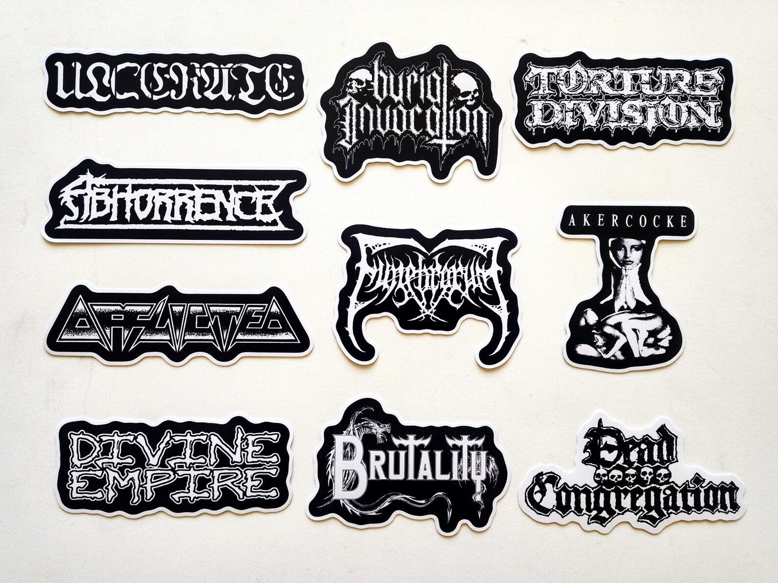 Death Metal Sticker Pack (10 Stickers) Set 13 Vinyl Decals Black Slam ...