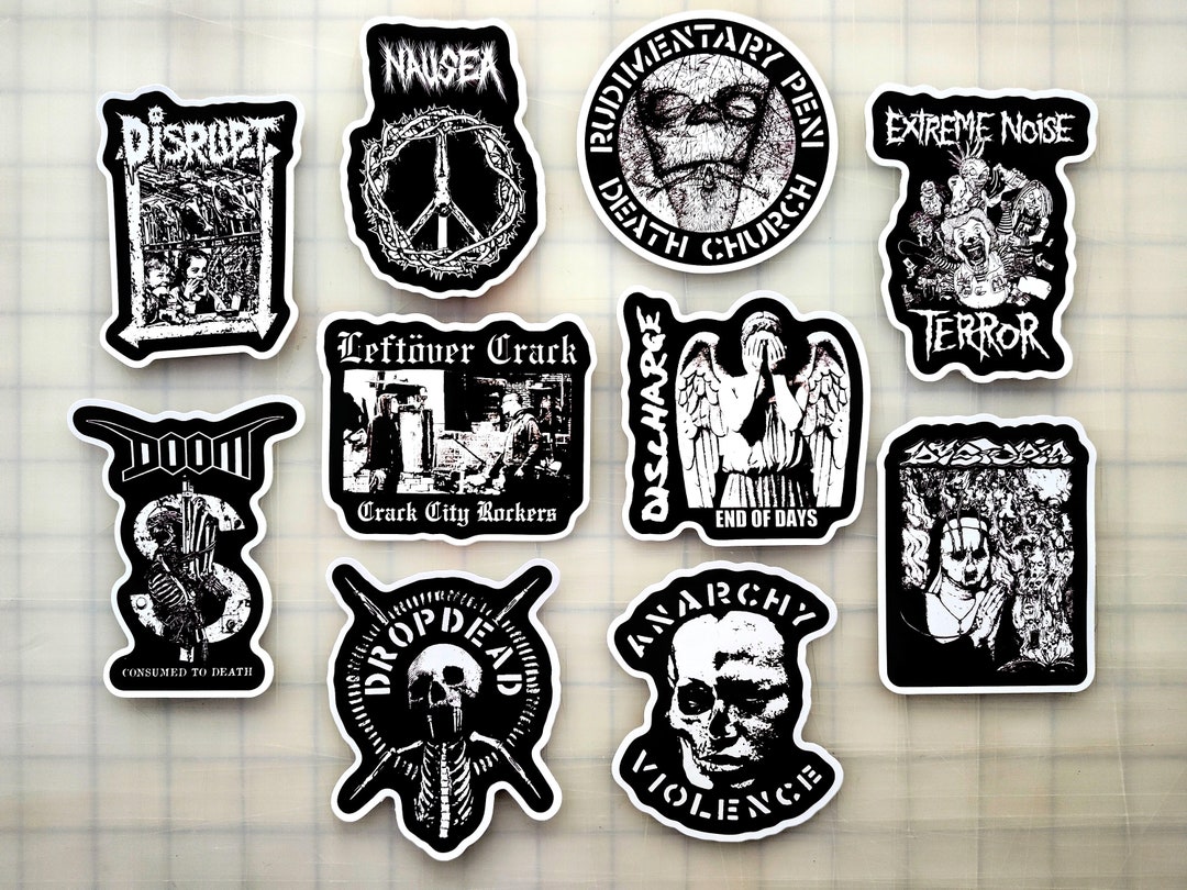Crust Punk Sticker Pack 10 Stickers SET 17 - Etsy