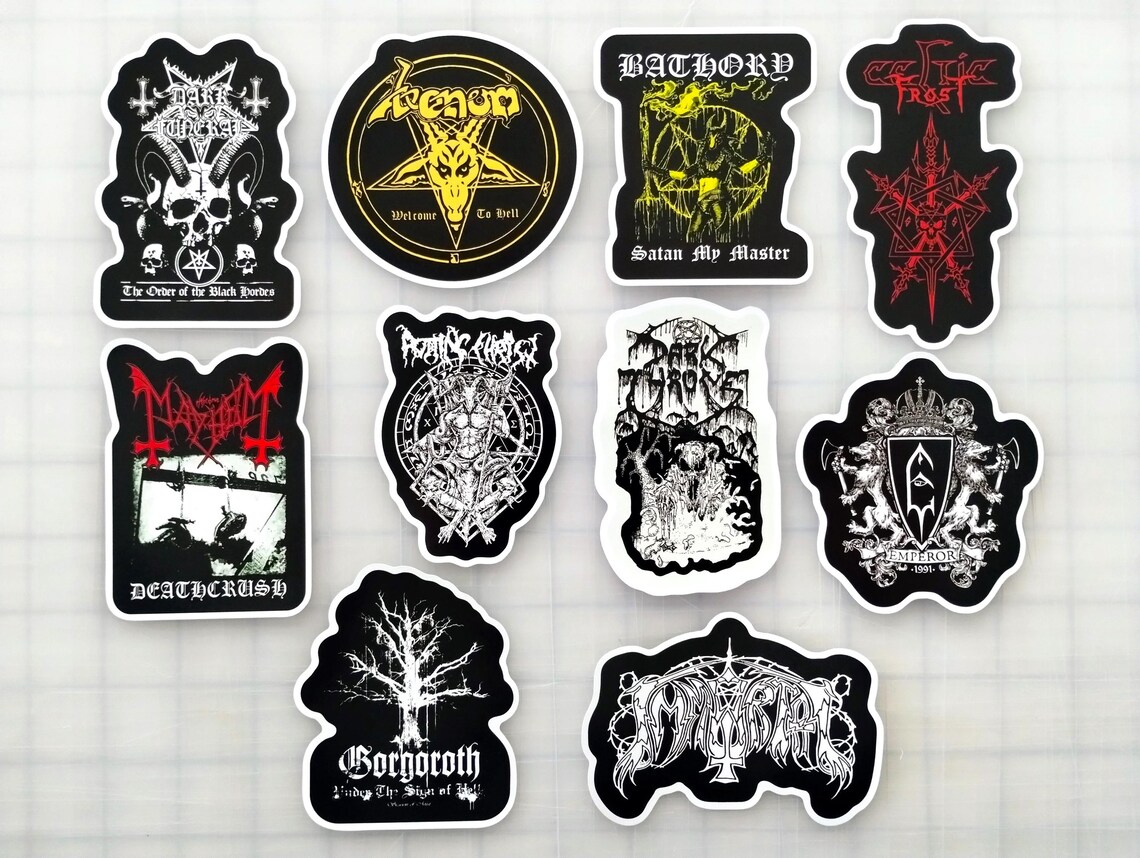 Black Metal Sticker Pack (10 Stickers) Set 5 Vinyl Decals Death ...
