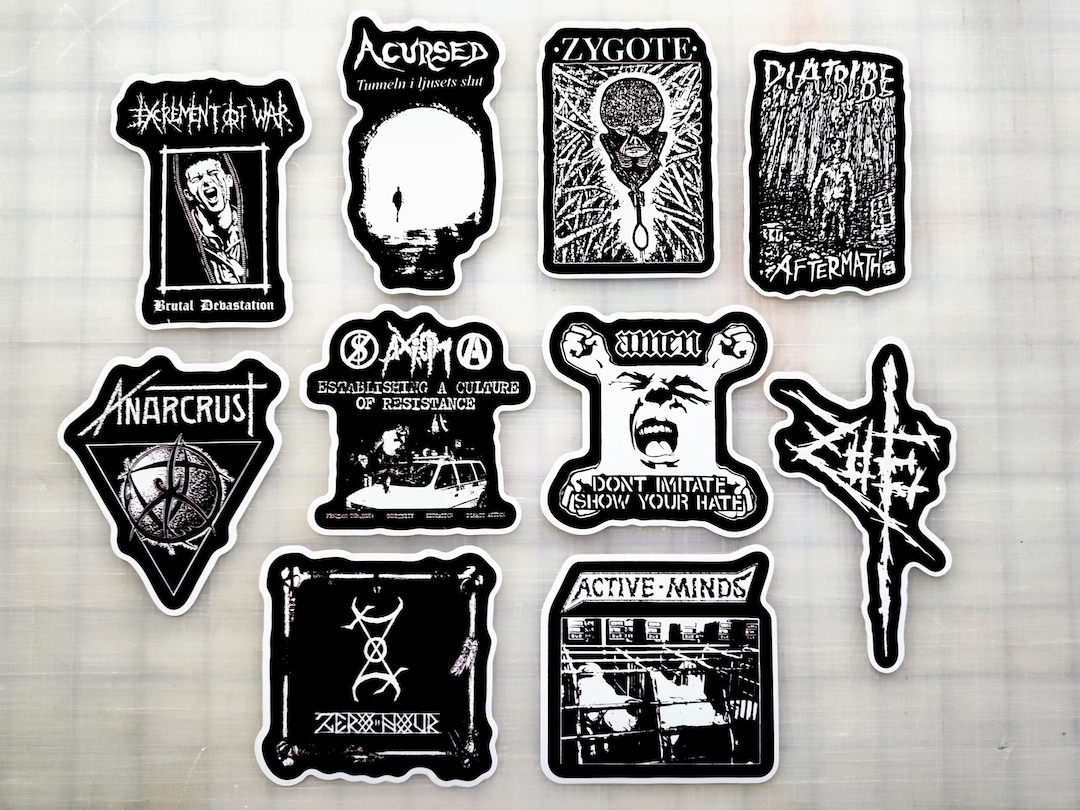 Crust Punk Sticker Pack (10 Stickers) SET 14 Vinyl Decals Anarcho ...
