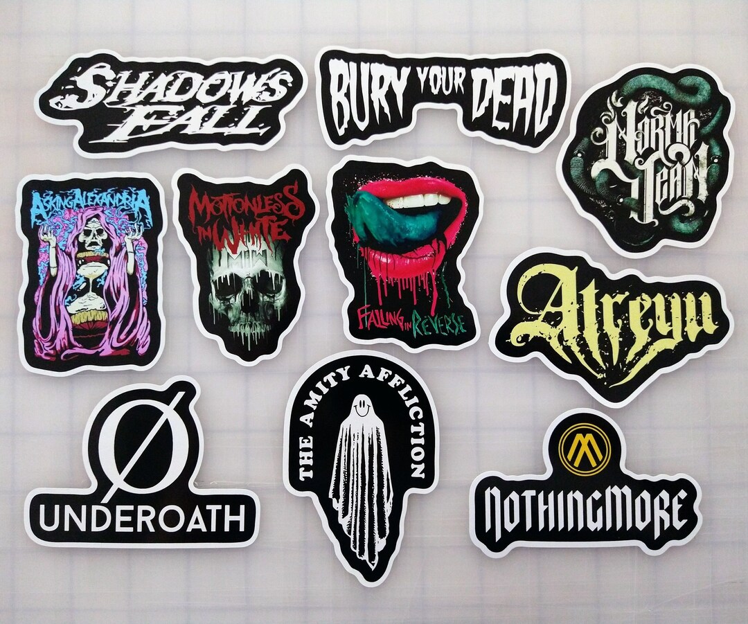 Metalcore / Deathcore / Death Metal Sticker Pack 10 Stickers SET 2 - Etsy
