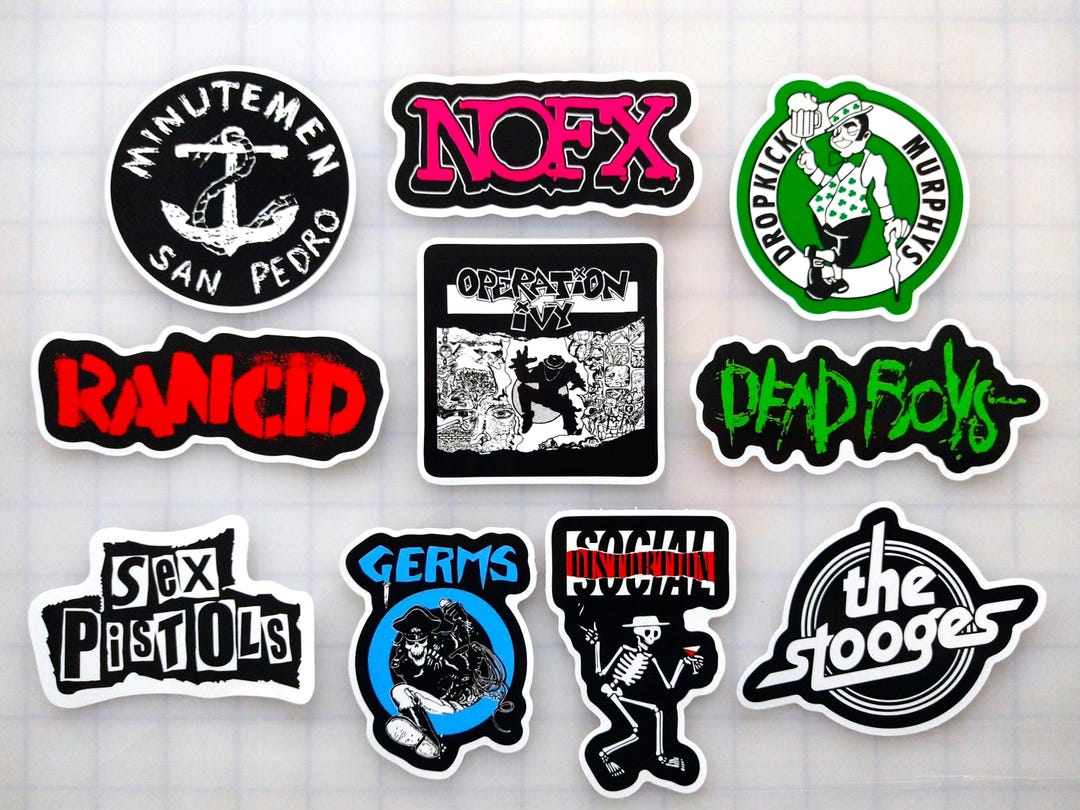 Punk Sticker Pack (10 Stickers) Set 2 Vinyl Decals Rock Thrash Crust ...