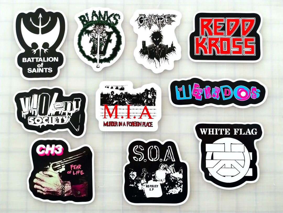 Punk Sticker Pack 10 Stickers SET 9 - Etsy