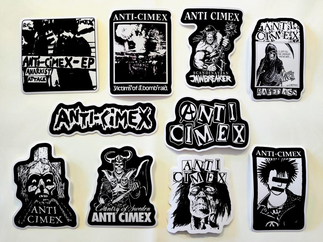 Anti-cimex / Crust Punk / D-beat Band Sticker Pack (10 Stickers) Vinyl ...
