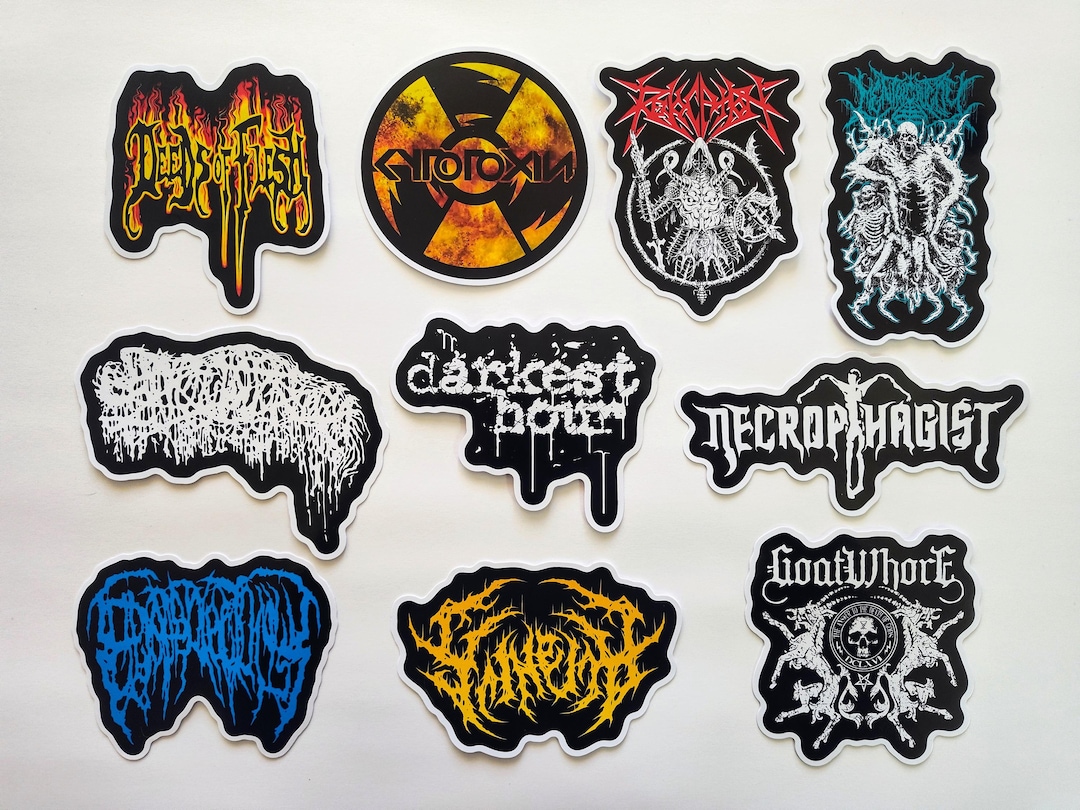 Death Metal Sticker Pack (10 Stickers) Set 10 Vinyl Decals Black Slam ...