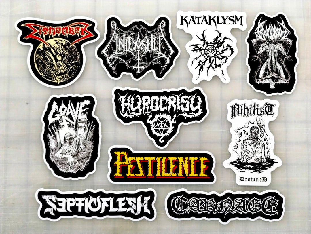 Death Metal Sticker Pack 10 Stickers Set 7 - Etsy