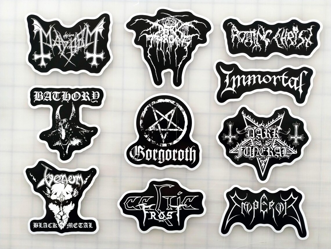 Black Metal Sticker Pack (10 Stickers) Set 1 Vinyl Decals Death ...