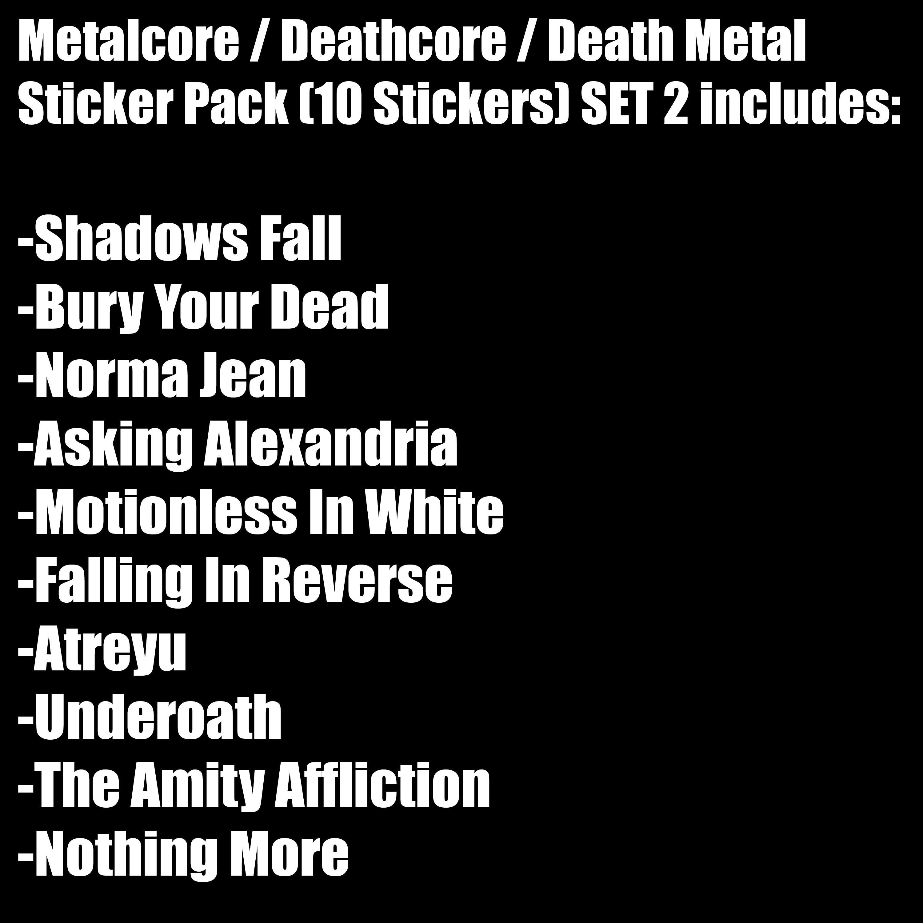 Metalcore / Deathcore / Death Metal Sticker Pack 10 Stickers SET 2 - Etsy