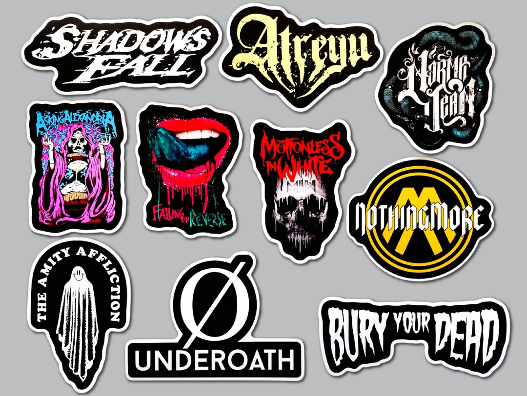 Metalcore / Deathcore / Death Metal Sticker Pack (10 Stickers) SET 2 ...