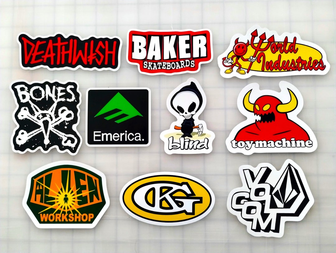 Skateboard Sticker Pack 10 Stickers SET 1 Reproduction Vinyl Decals ...