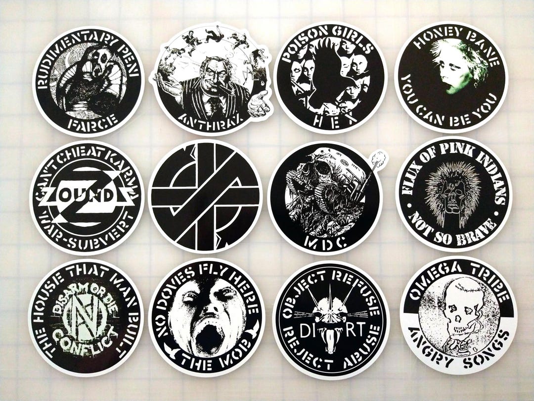 Crass Records / Anarcho Punk Sticker Pack (12 Stickers) Rudimentary ...