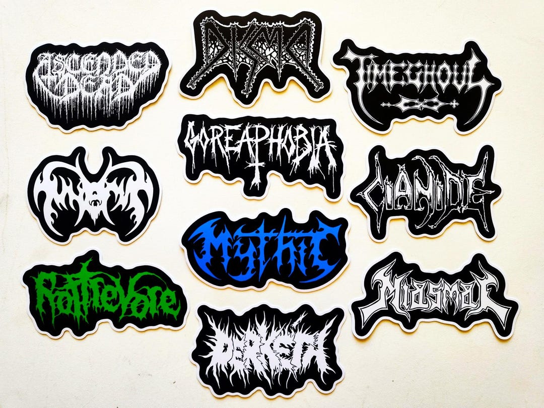 Death Metal Sticker Pack (10 Stickers) Set 20 Vinyl Decals Black Slam ...