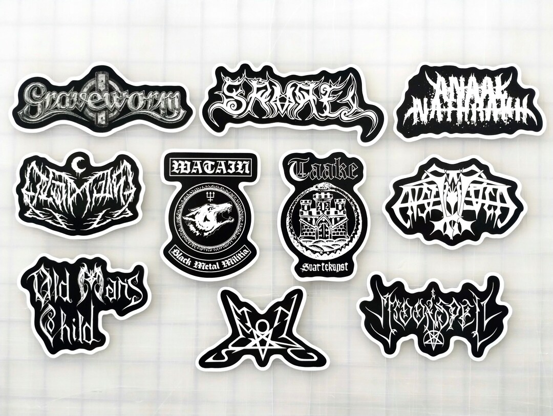 Black Metal Sticker Pack (10 Stickers) Set 3 Vinyl Decals Death ...